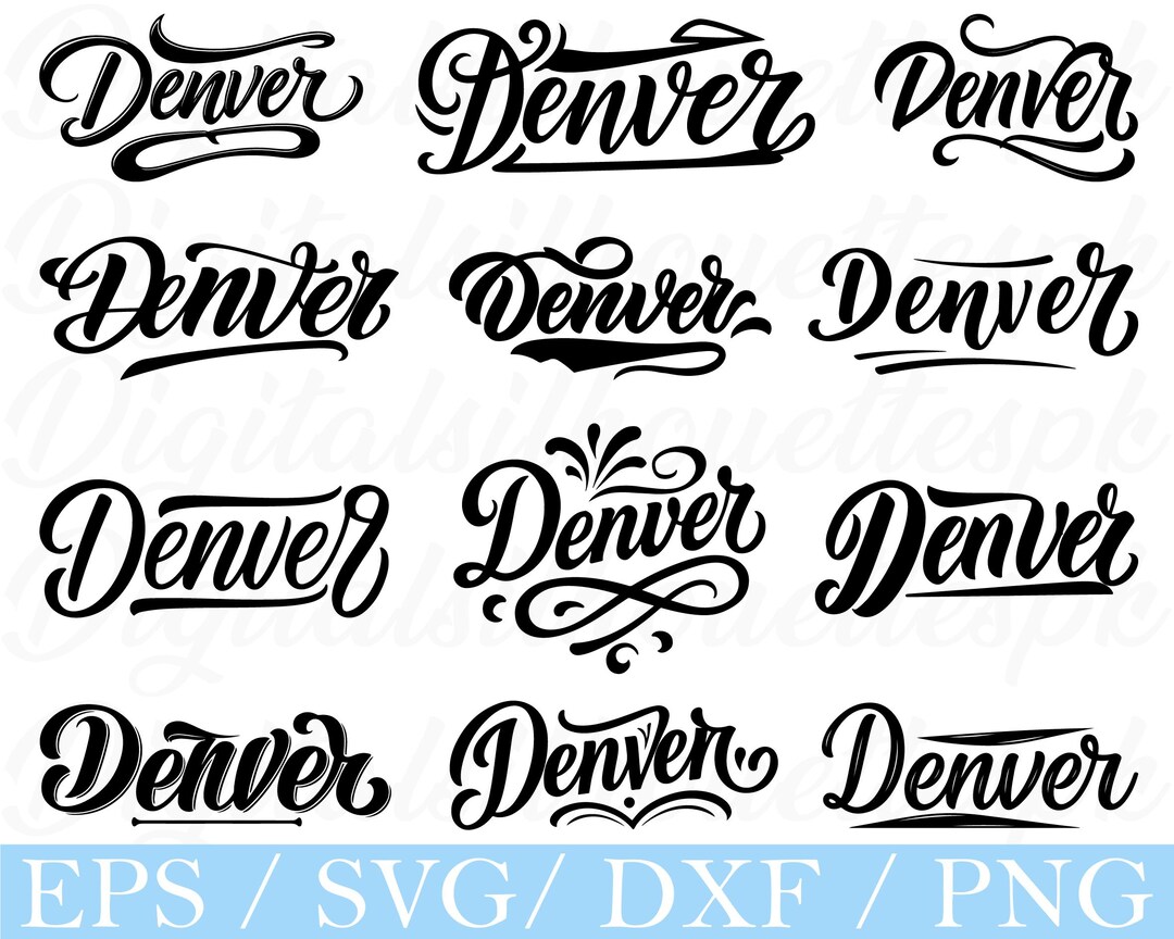 Denver Typography Svg, Denver Text Silhouette, Dxf, Png - Etsy