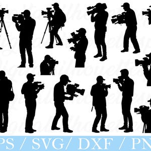 Cameraman Svg, Cameraman Silhouette, Dxf, Png - Etsy