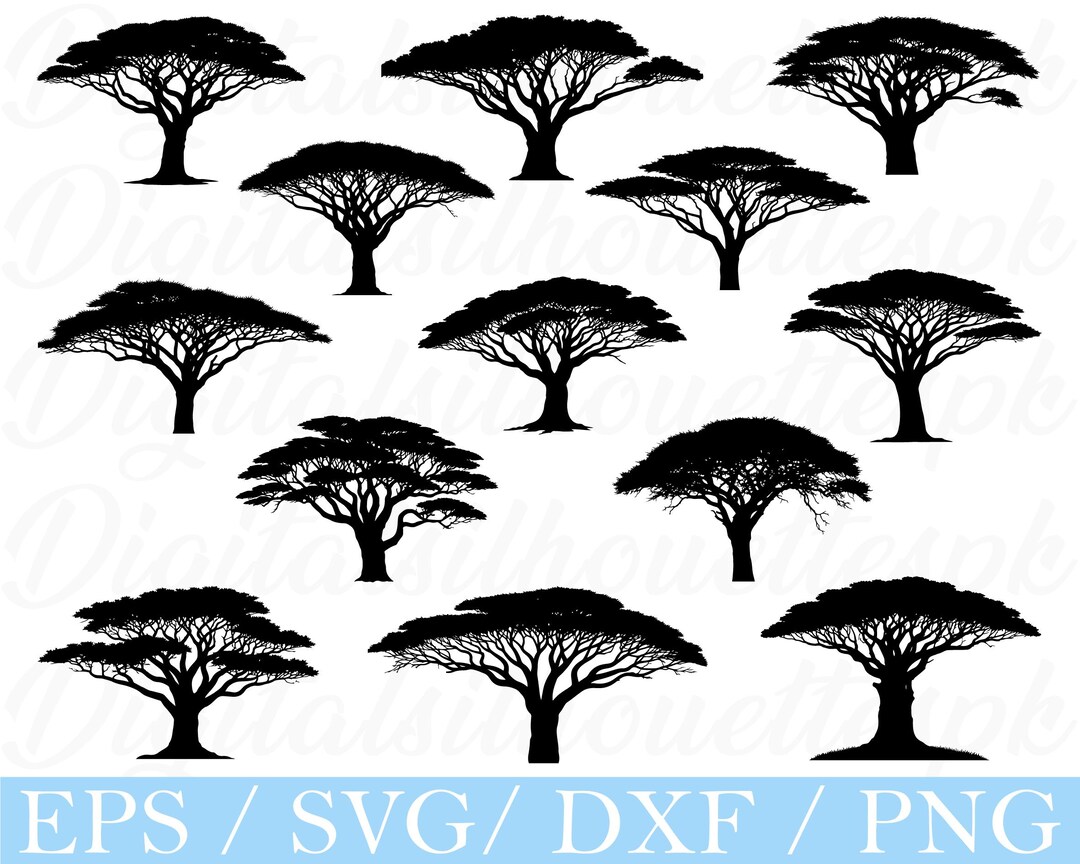 African Trees Svg, African Tree Silhouette, Dxf, Png - Etsy