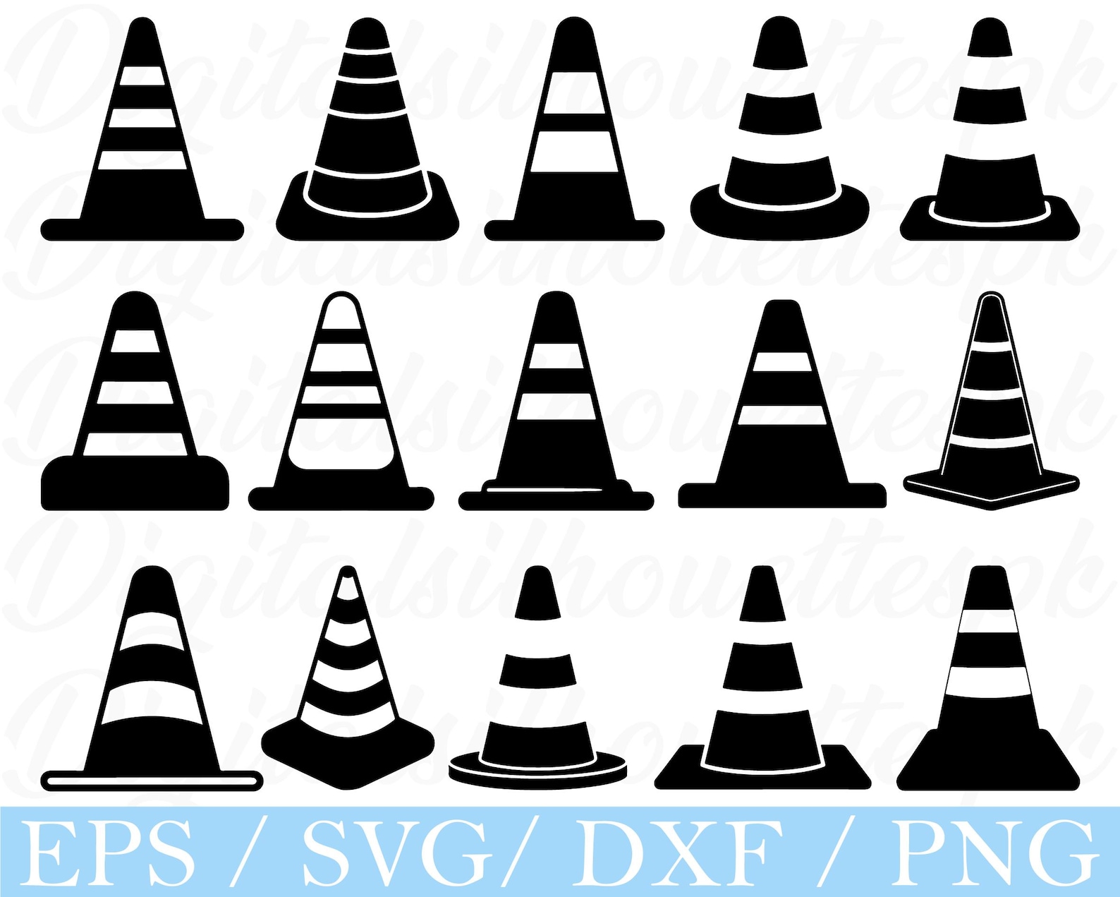 Traffic Cone SVG Bundle: Silhouette, PNG, DXF (digital Download) - Etsy