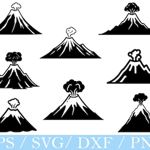 Volcano Mountain Silhouette: SVG, DXF, PNG Files (digital Download) - Etsy