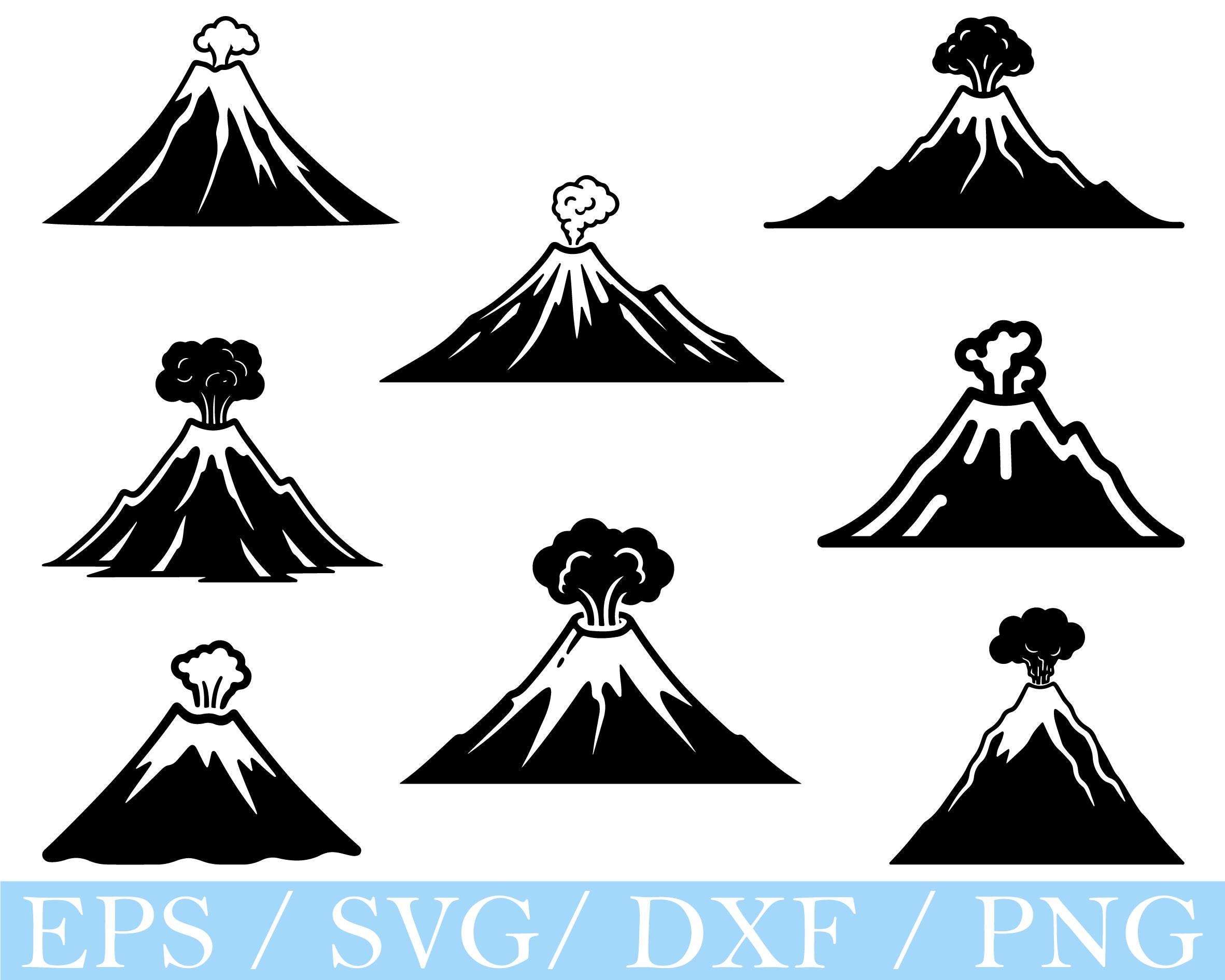 Volcano Mountain Silhouette: SVG, DXF, PNG Files (digital Download) - Etsy