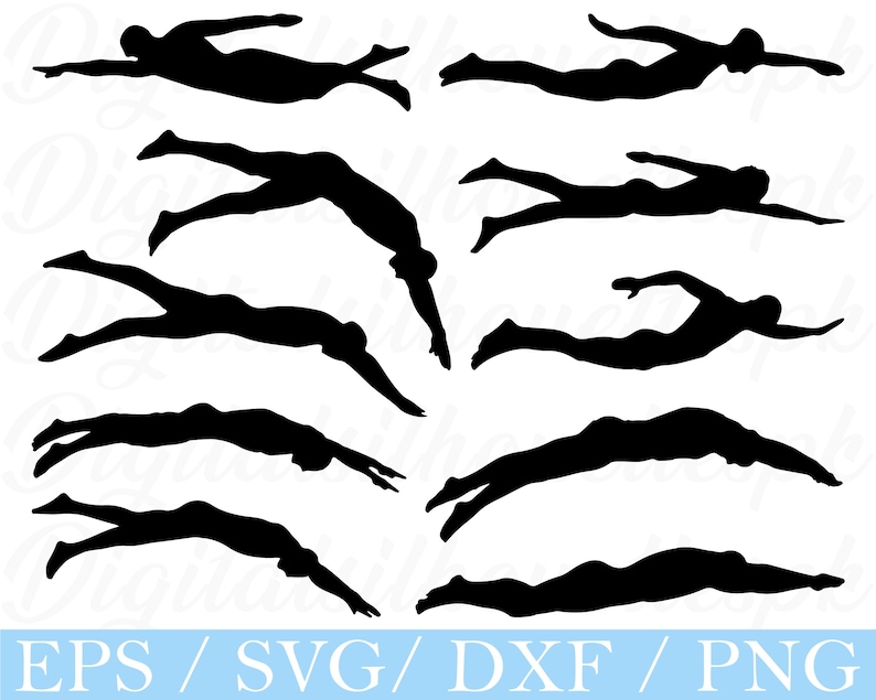 Swimmer Svg, Swimmer Silhouette, Dxf, Png - Etsy