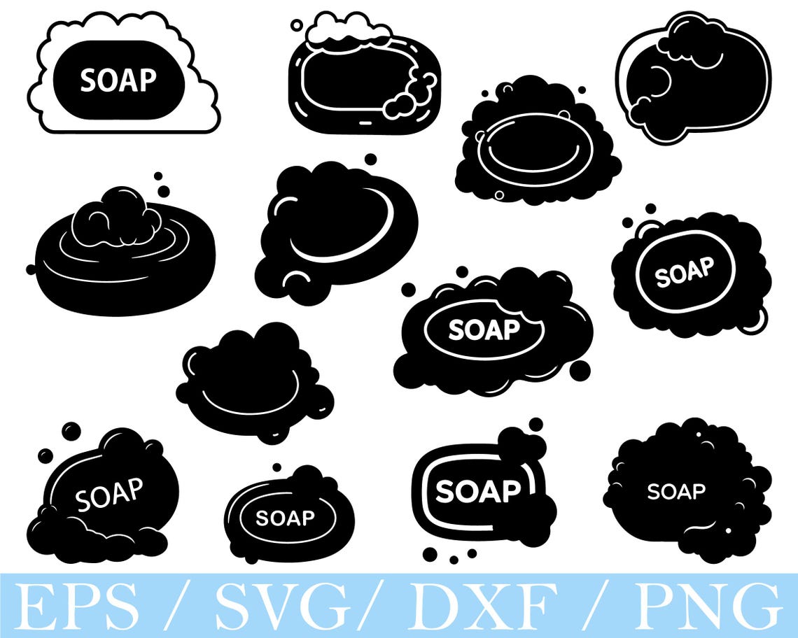 Soap With Foam Svg, Soap Silhouette, Soap Vector, Soap Dxf, Png - Etsy