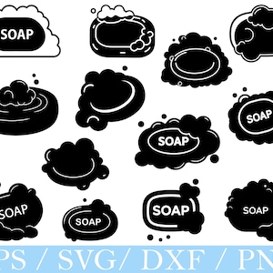 Soap With Foam Svg, Soap Silhouette, Soap Vector, Soap Dxf, Png - Etsy