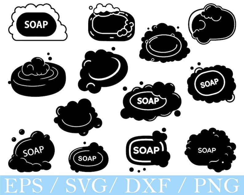 Soap With Foam Svg, Soap Silhouette, Soap Vector, Soap Dxf, Png - Etsy