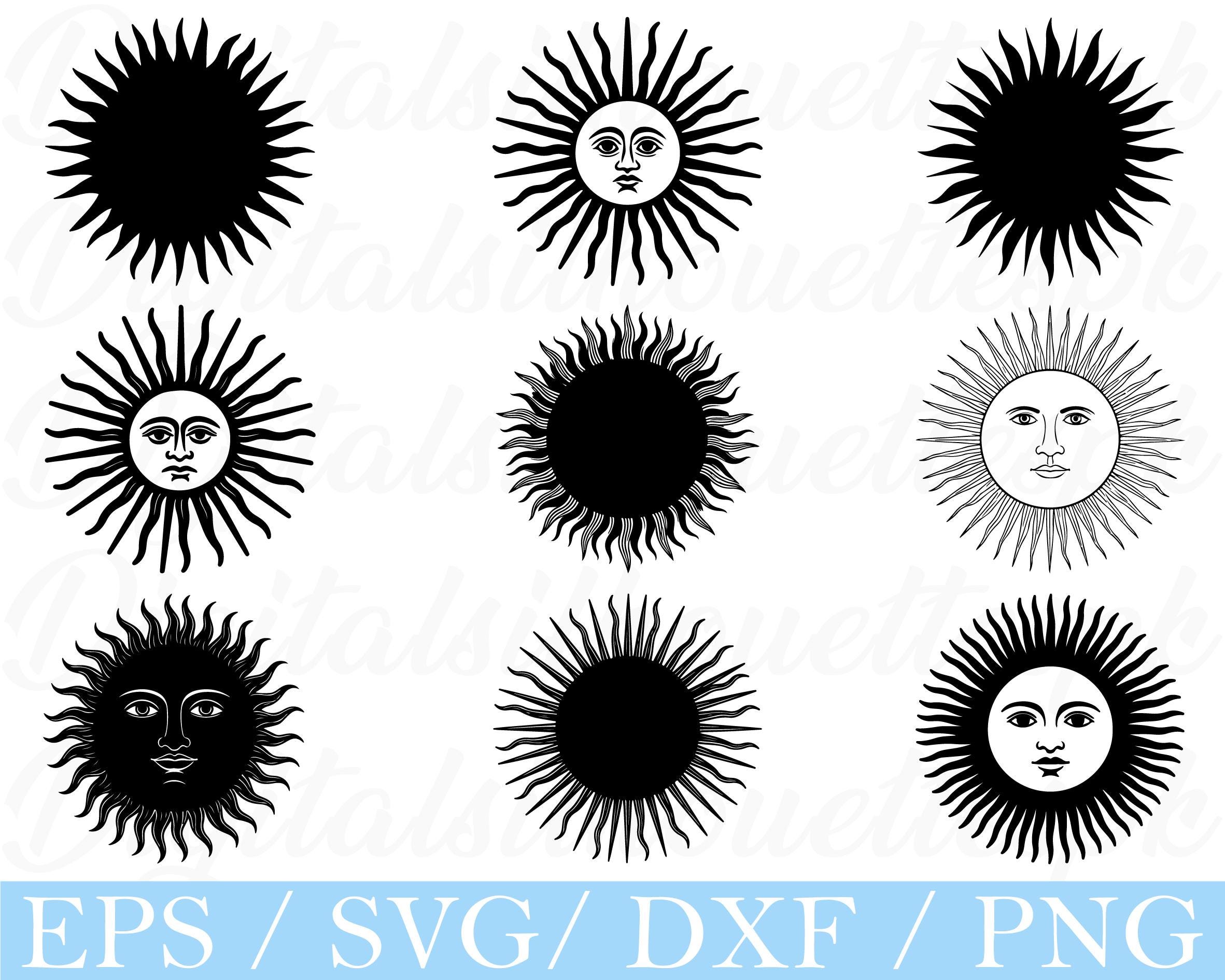 Sun of May Symbol SVG: Argentinian Silhouette Vector (digital Download ...