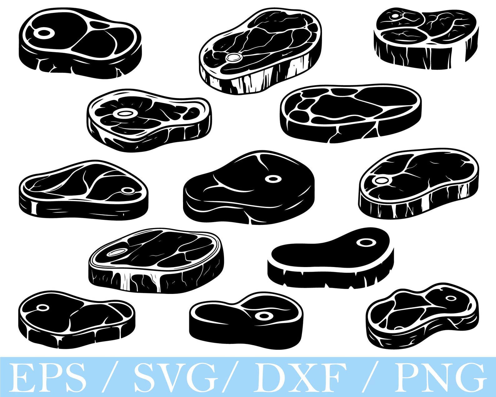 Beef Steak Svg, Beef Steak Silhouette, Beef Steak Vector, Beef Steak ...