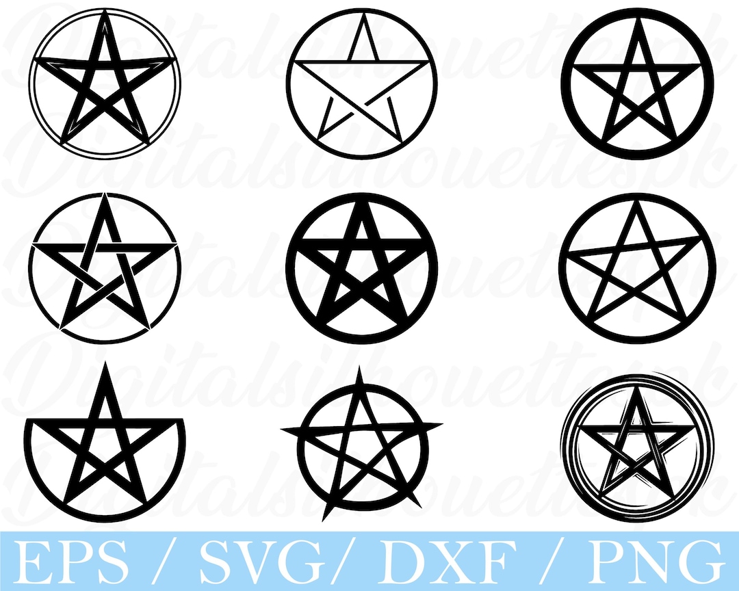 Pentagram Symbol Svg, Pentagram Silhouette, Dxf, Png - Etsy