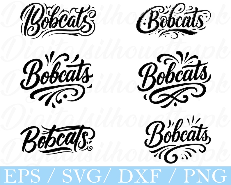 Bobcats Typography Svg, Bobcats Silhouette, Dxf, Png - Etsy