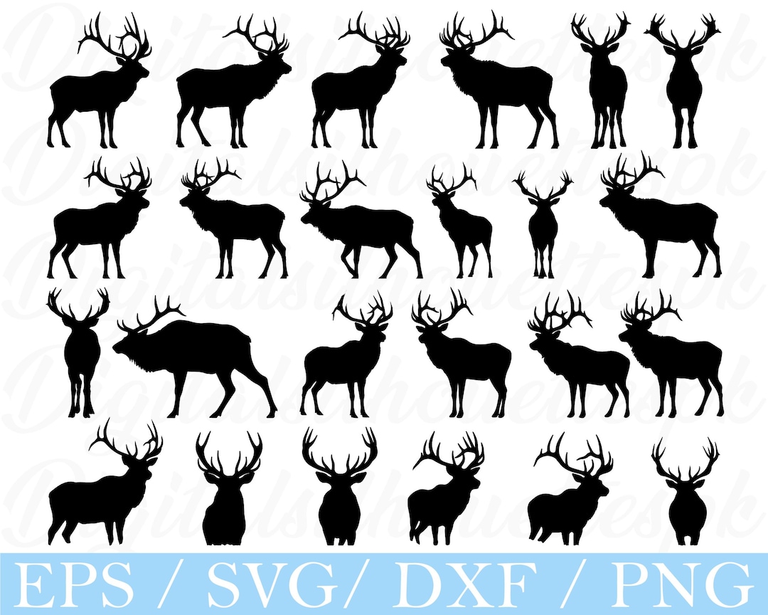 Elk Svg, Elk Silhouette, Dxf, Png - Etsy