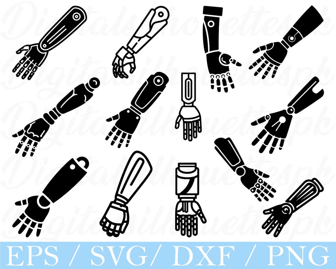 Prosthetic Arm Silhouette: SVG, PNG, DXF Files (digital Download) - Etsy