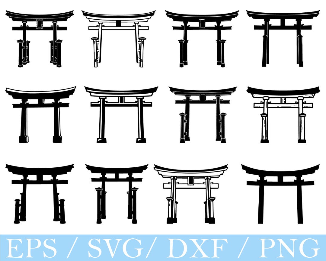 Japanese Torri Gate Svg, Torri Gate Silhouette, Torri Gate Vector, Dxf ...