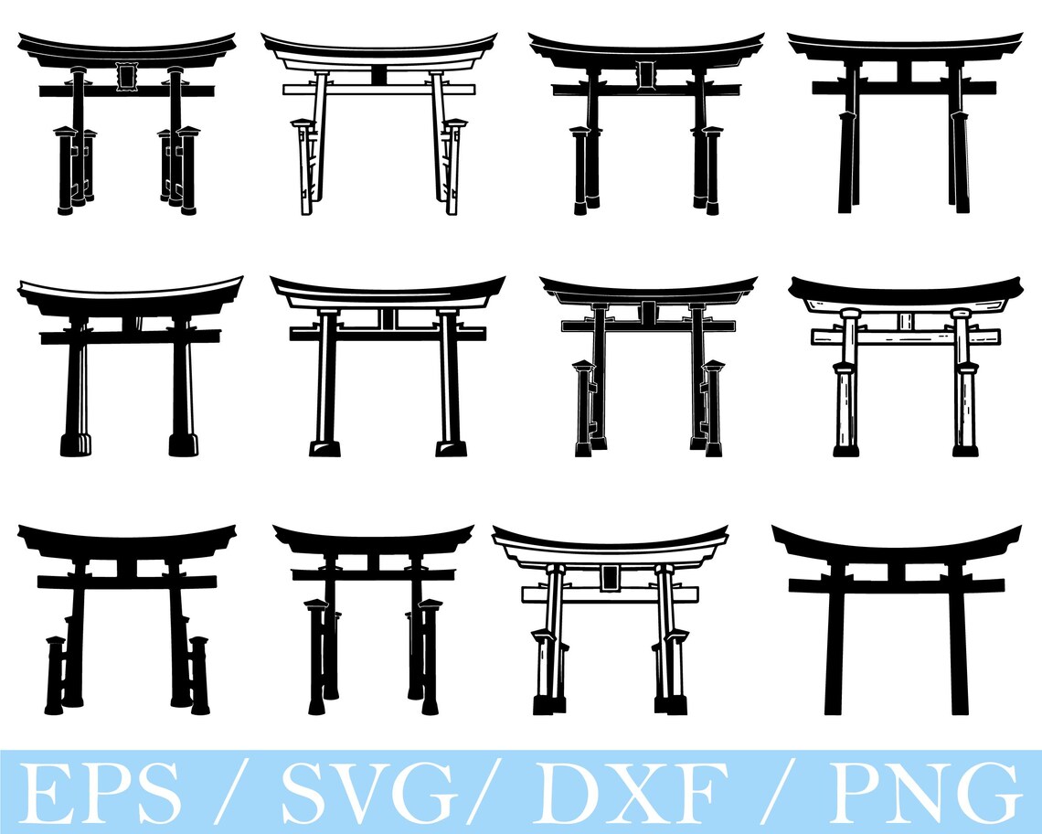 Japanese Torri Gate Svg, Torri Gate Silhouette, Torri Gate Vector, Dxf ...