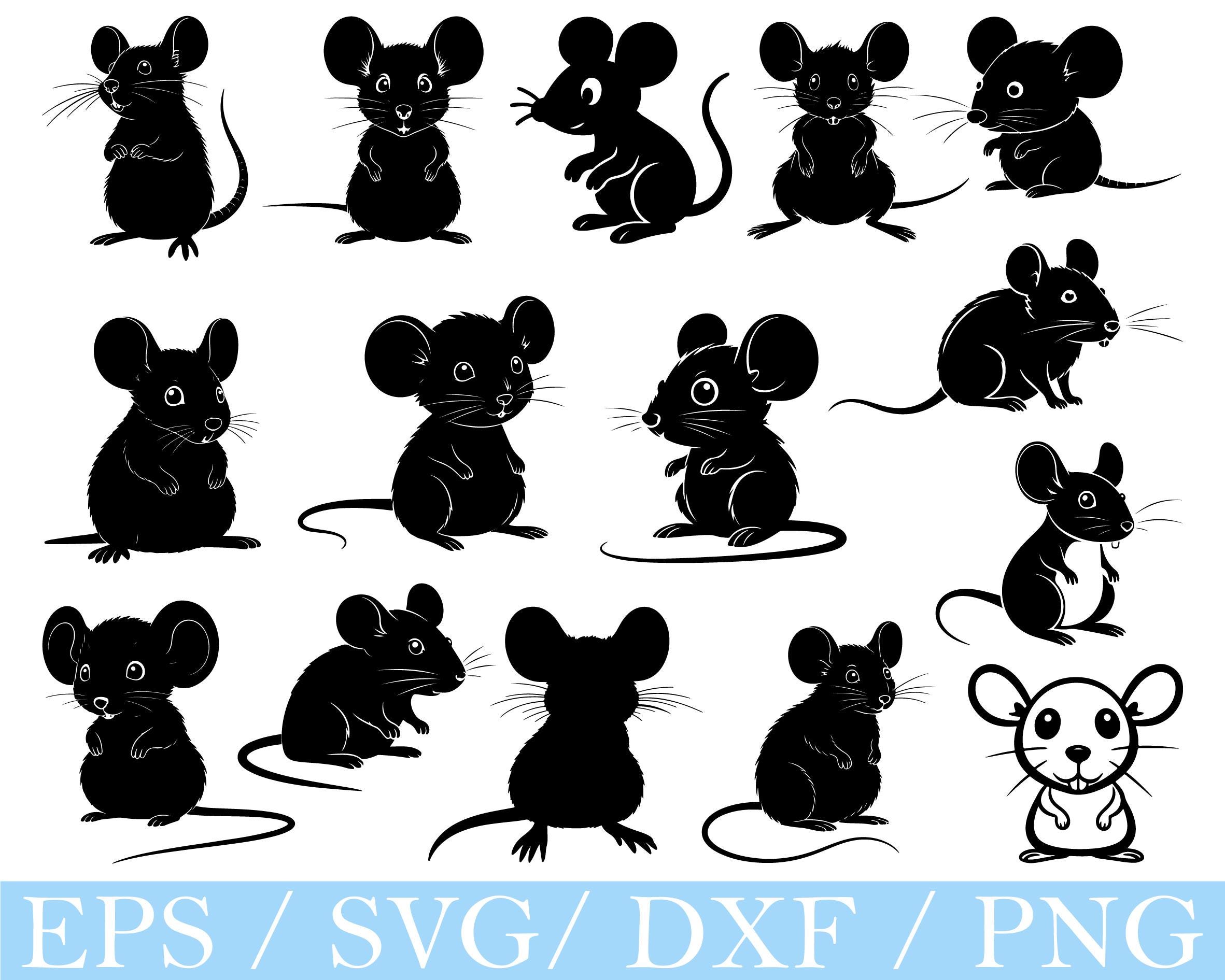 Cute Rat Svg, Cute Rat Silhouette, Rat Cut File, Rat Vector, Dxf, Png ...