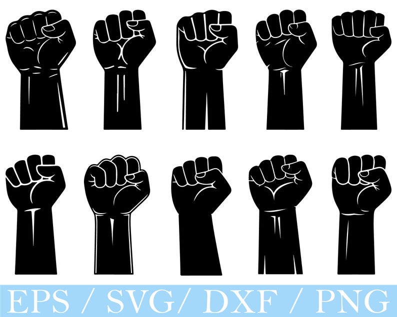 Raised Fist SVG: Silhouette Vector Graphics (digital Download) - Etsy
