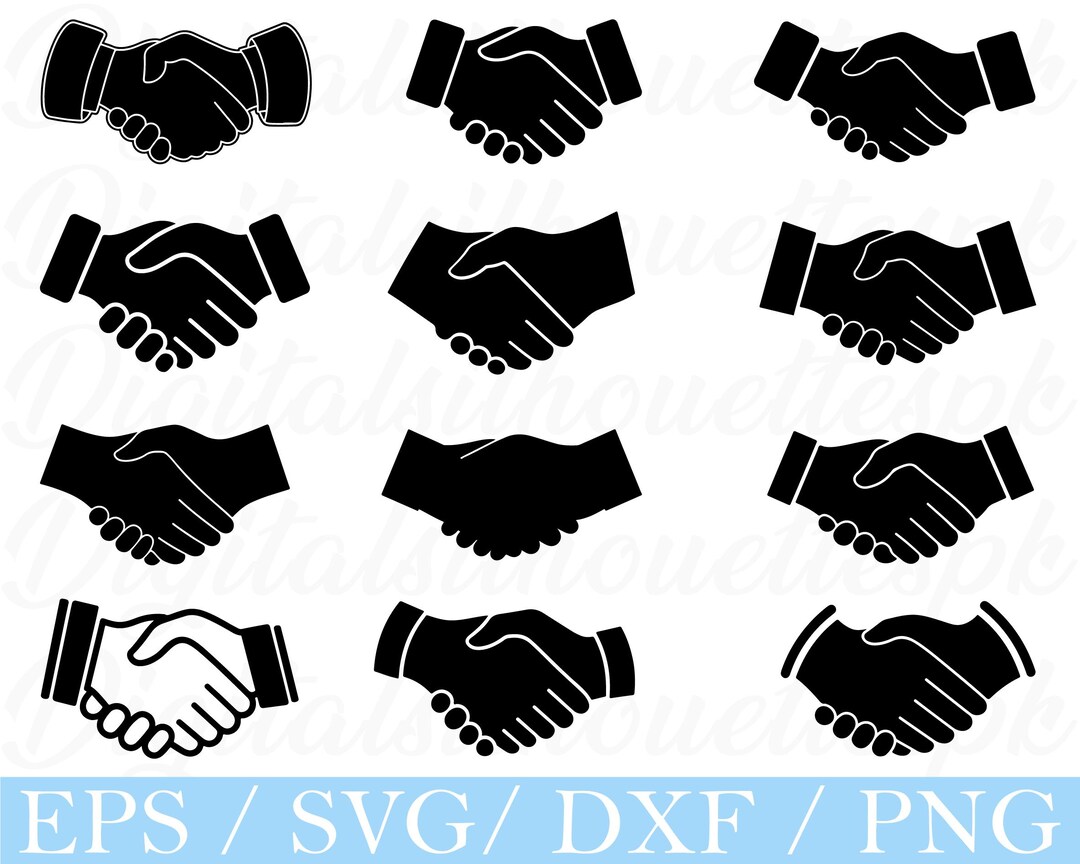 Handshake Svg, Handshake Silhouette, Dxf, Png - Etsy