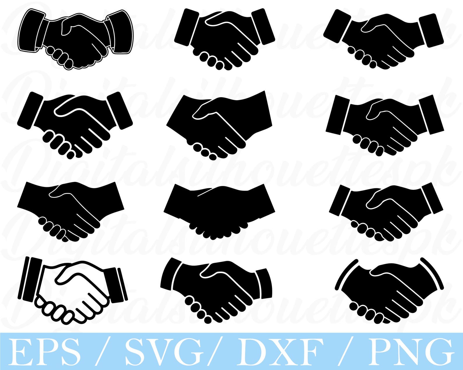 Handshake Svg, Handshake Silhouette, Dxf, Png - Etsy