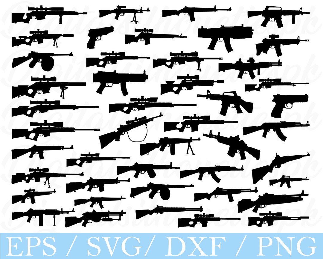 Guns Svg, Rifle Silhouette, Guns Vector, Dxf, Png - Etsy