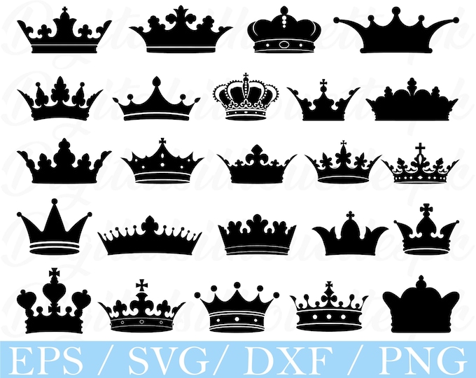 Paquete SVG de corona, Corona de reina SVG, Corona de rey SVG, Corona ...