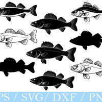Walleye Fish Svg - Walleye Fish Silhouette - Walleye Fish Svg Bundle ...