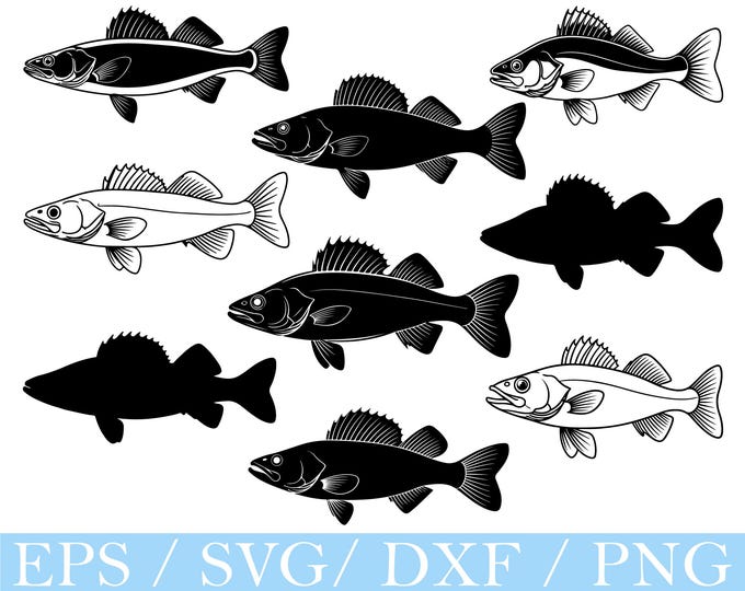 Walleye Fishing SVG: Fish Clipart, Vector Cut File (PDF) - Etsy Canada