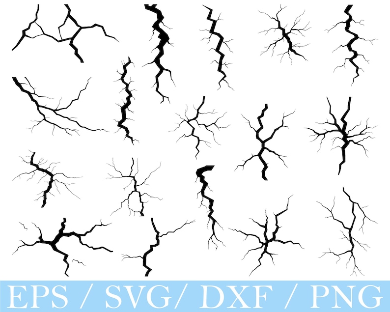 Cracks Svg, Cracks Silhouette, Cracks Cut File, Cracks Vector, Dxf, Png ...