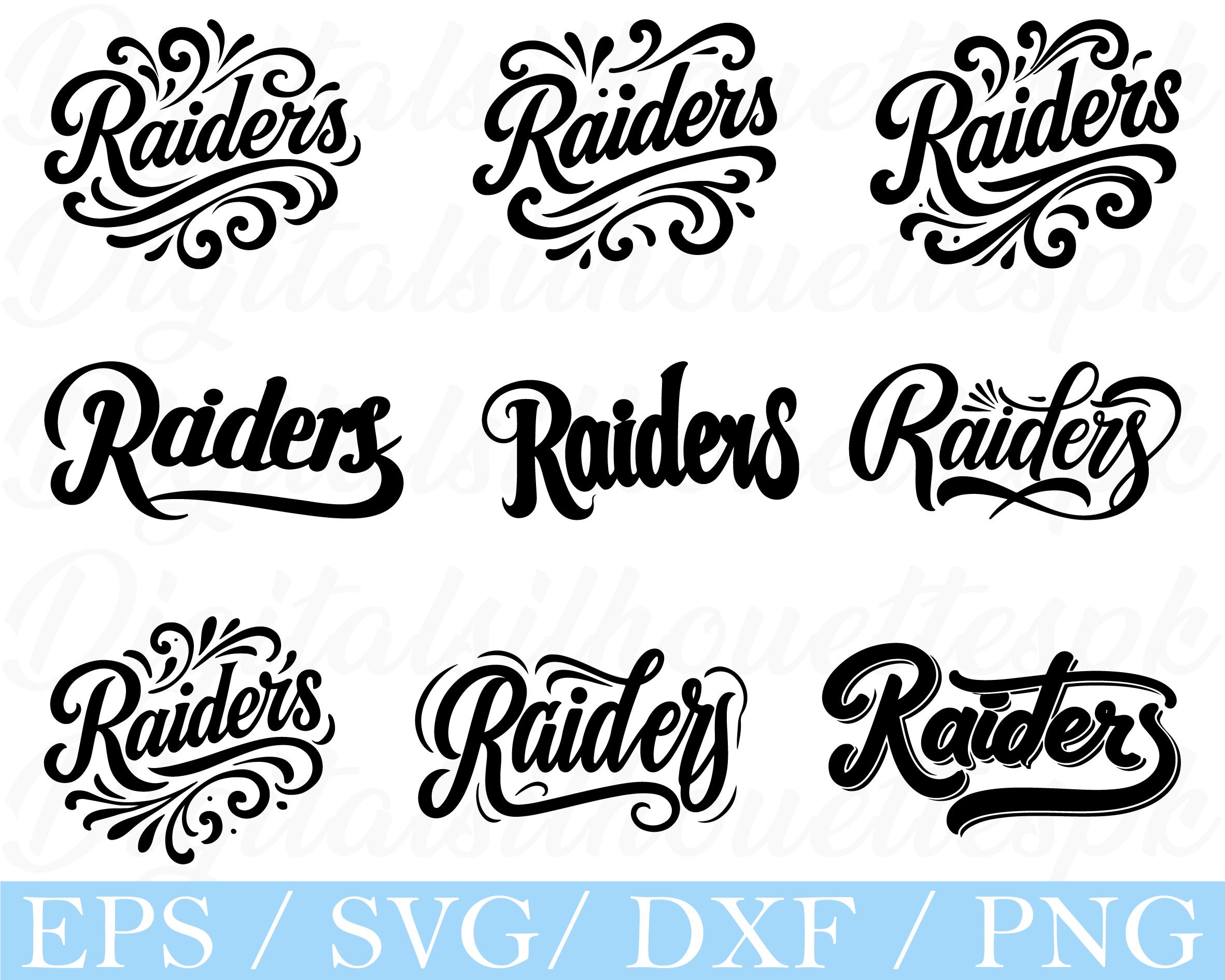 Raiders Typography Svg, Raiders Text Silhouette, Dxf, Png - Etsy