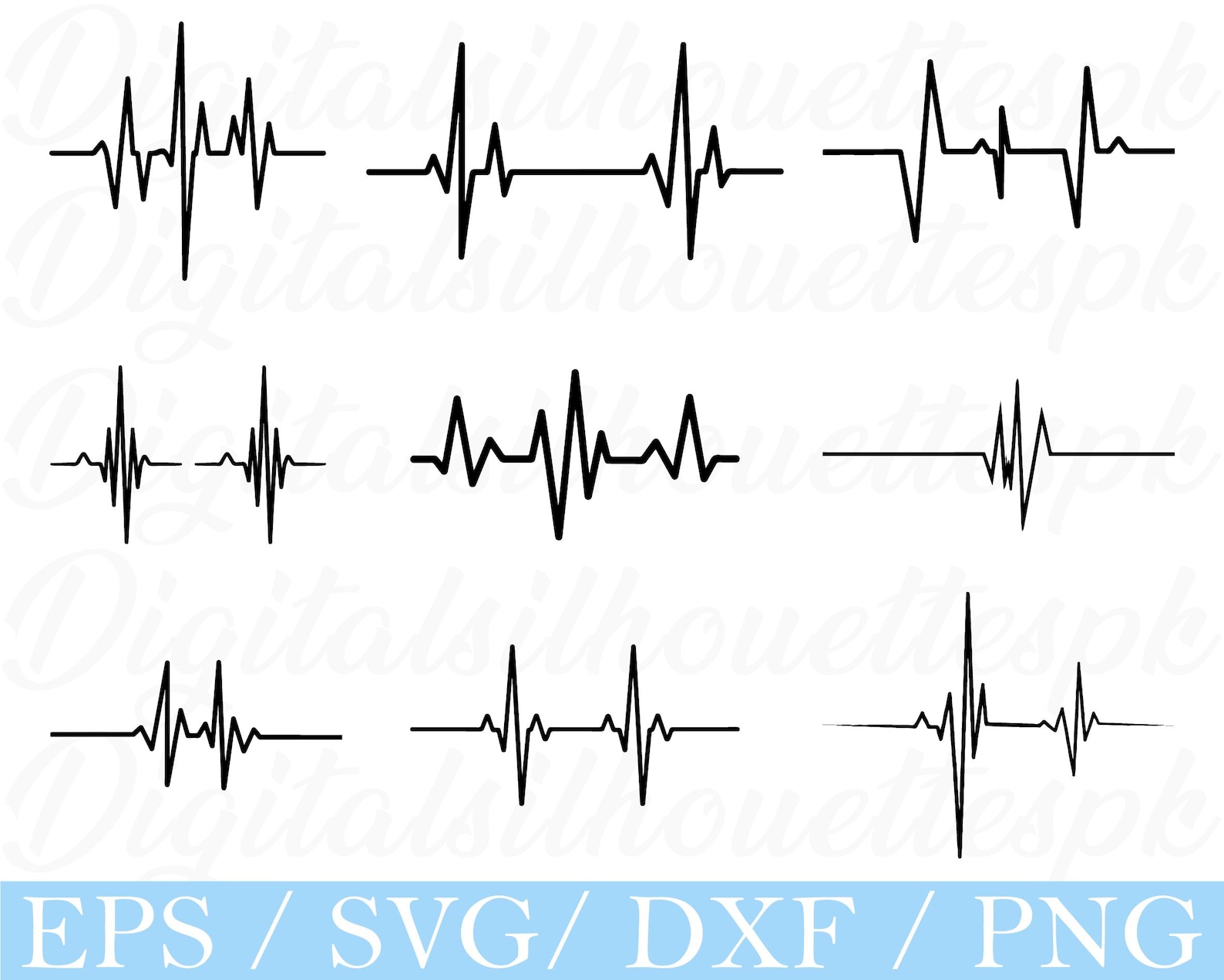 Heart Rate Line Svg, Heart Beat Silhouette, Dxf, Png - Etsy