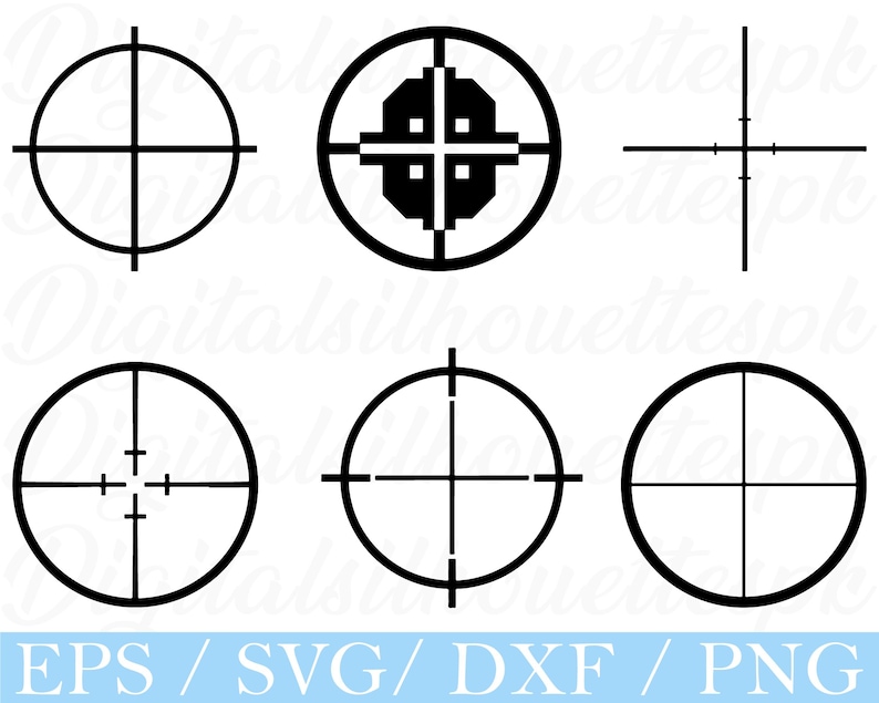 Crosshair Svg, Crosshair Silhouette, Dxf, Png - Etsy