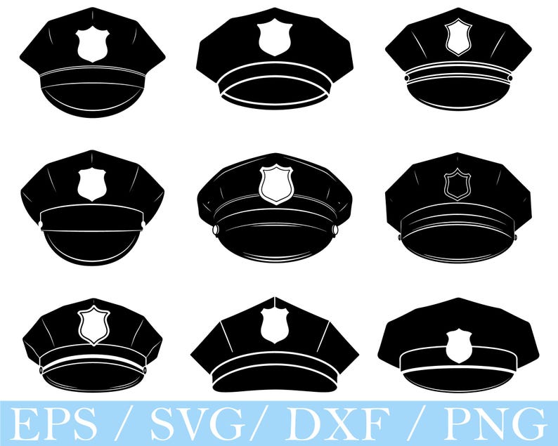 Police Hat Silhouette Vector, Cut File (digital Download) - Etsy