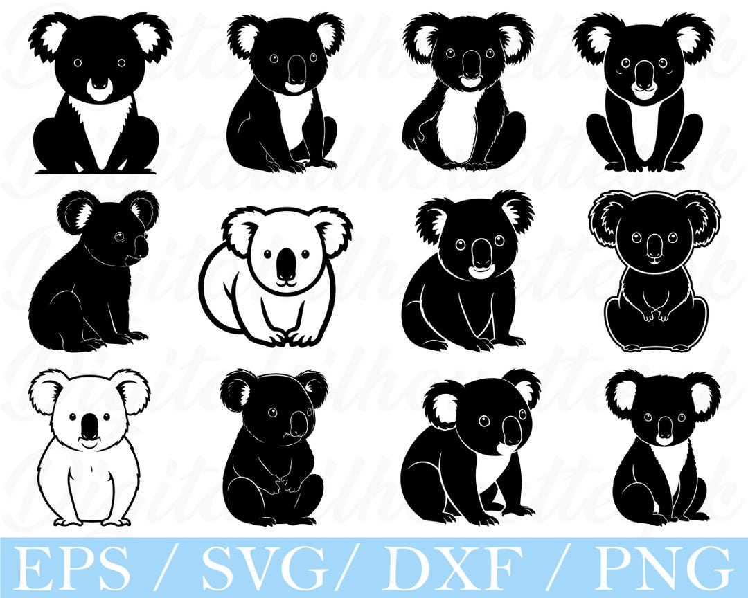 Cute Koala Svg, Koala Silhouette, Dxf, Png - Etsy