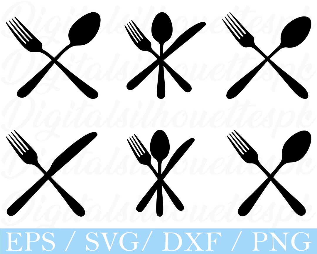 Fork and Knife Svg, Fork and Knife Silhouette, Dxf, Png - Etsy