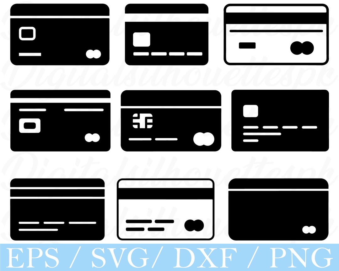 Credit Card Template Svg, Credit Card Template Silhouette, Dxf, Png ...