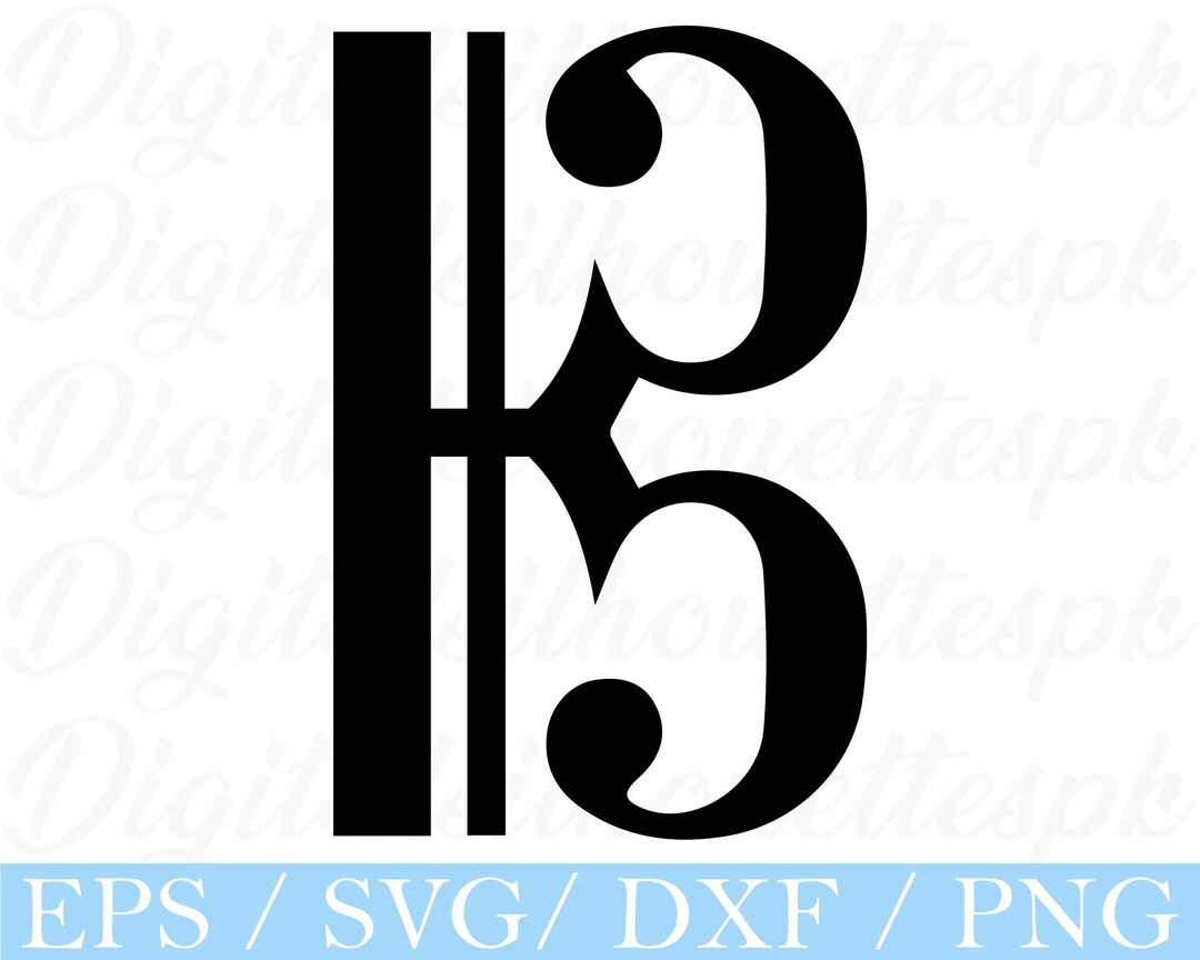 Alto Clef Silhouette (SVG, DXF, PNG) - Etsy