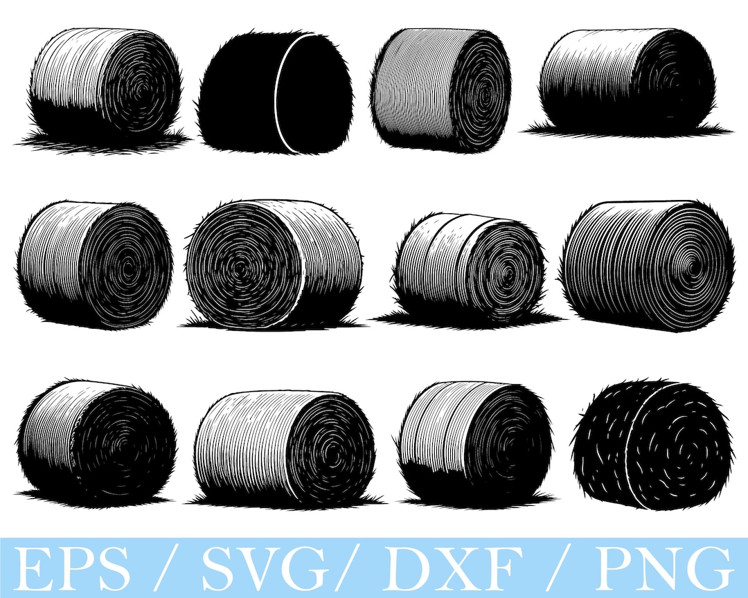 Hay Bales Svg, Hay Bales Silhouette, Hay Bales Vector, Dxf, Png - Etsy