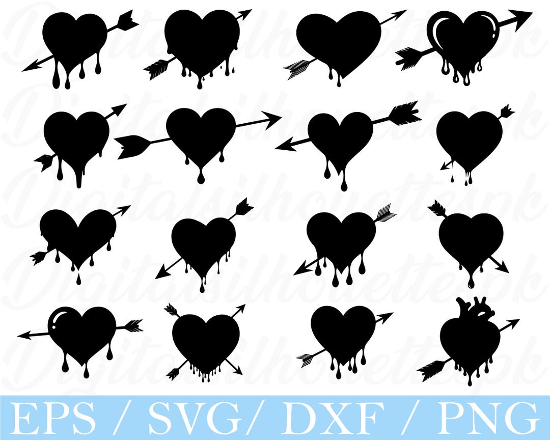 Bleeding Heart Svg, Bleeding Heart Silhouette, Dxf, Png - Etsy