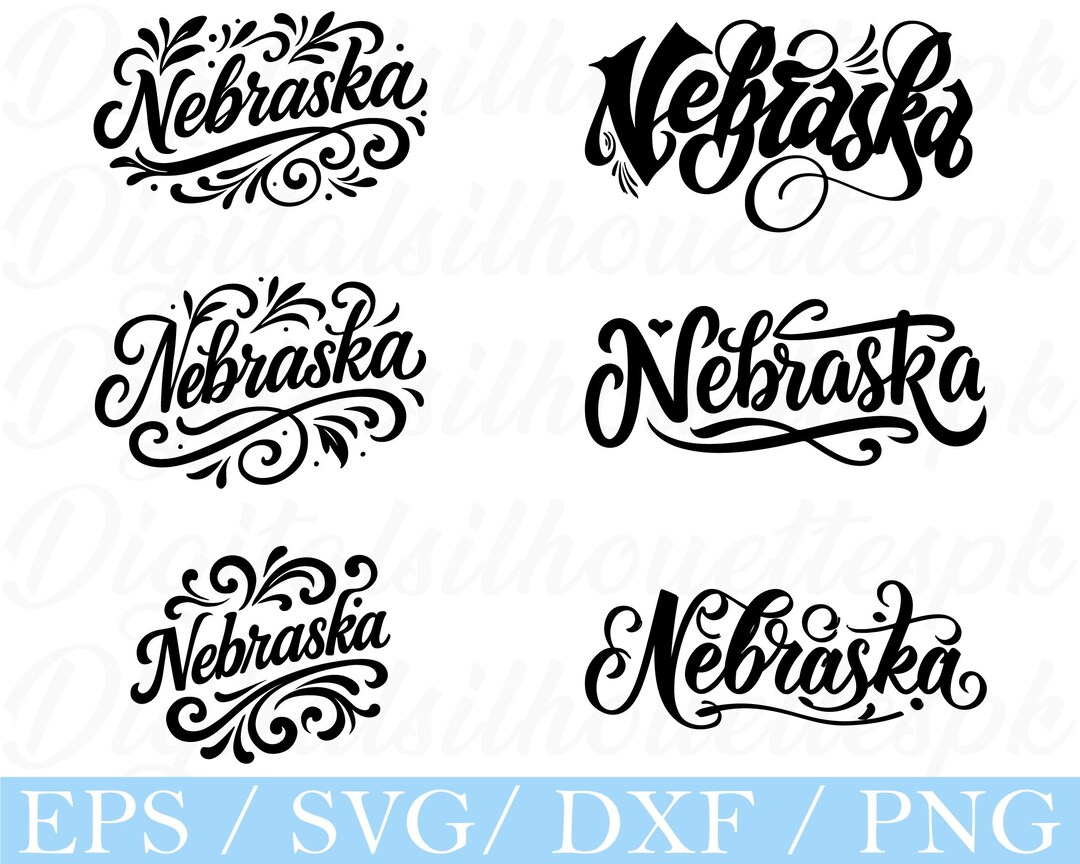Nebraska Typography Svg, Nebraska Silhouette, Dxf, Png - Etsy
