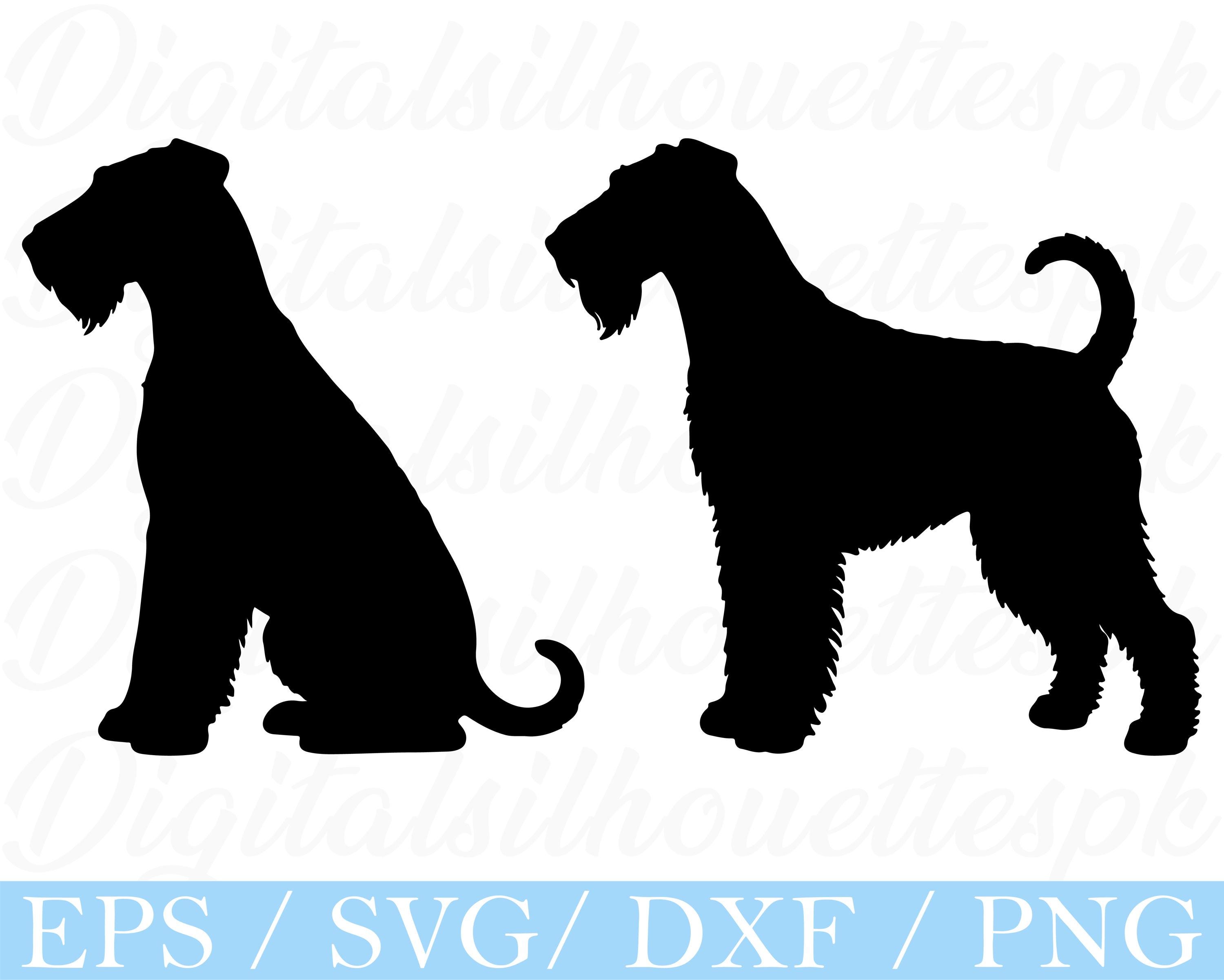 Airedale Terrier Dog Silhouette: SVG, PNG, DXF Files (digital Download ...