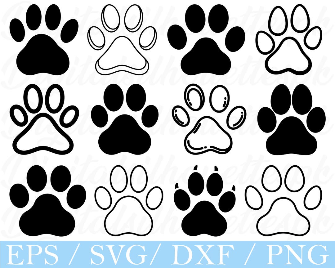 Dog Paw Print SVG: Silhouette Vector Graphics (digital Download) - Etsy