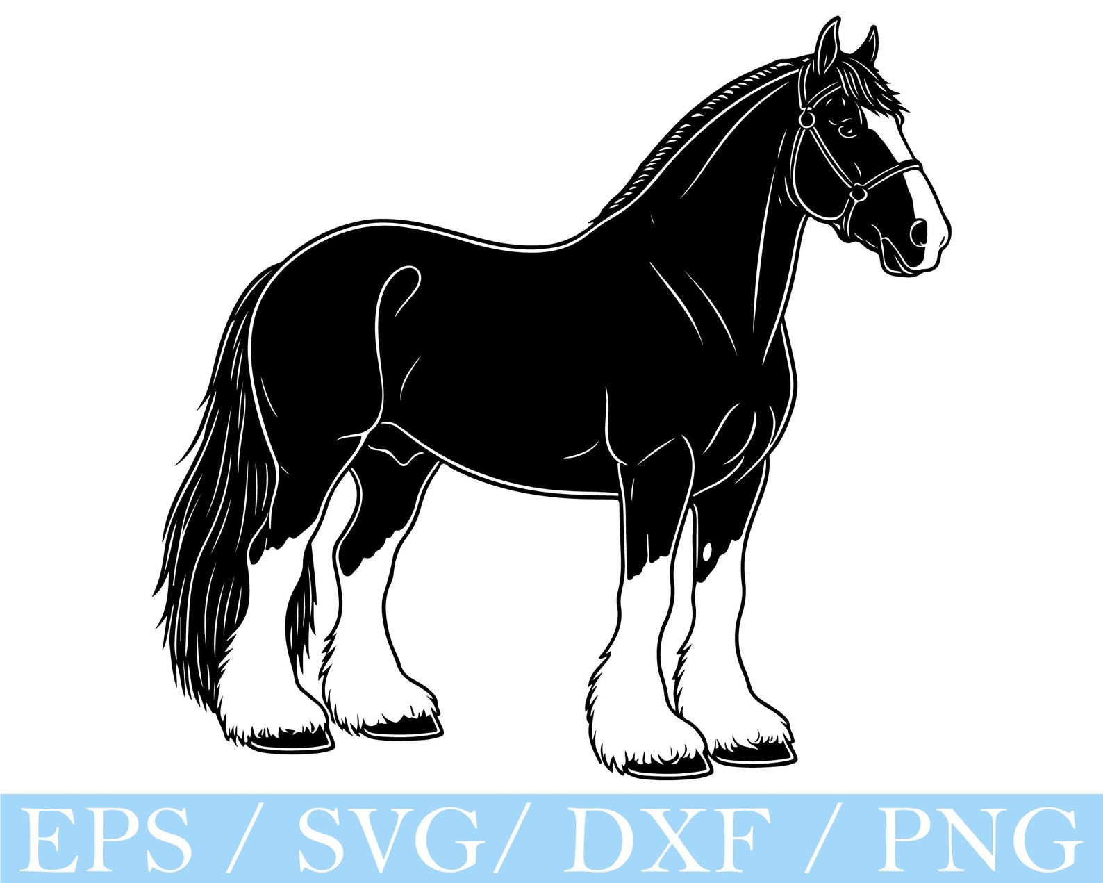 Shire Horse Svg, Shire Horse Silhouette, Shire Horse Vector, Dxf, Png ...
