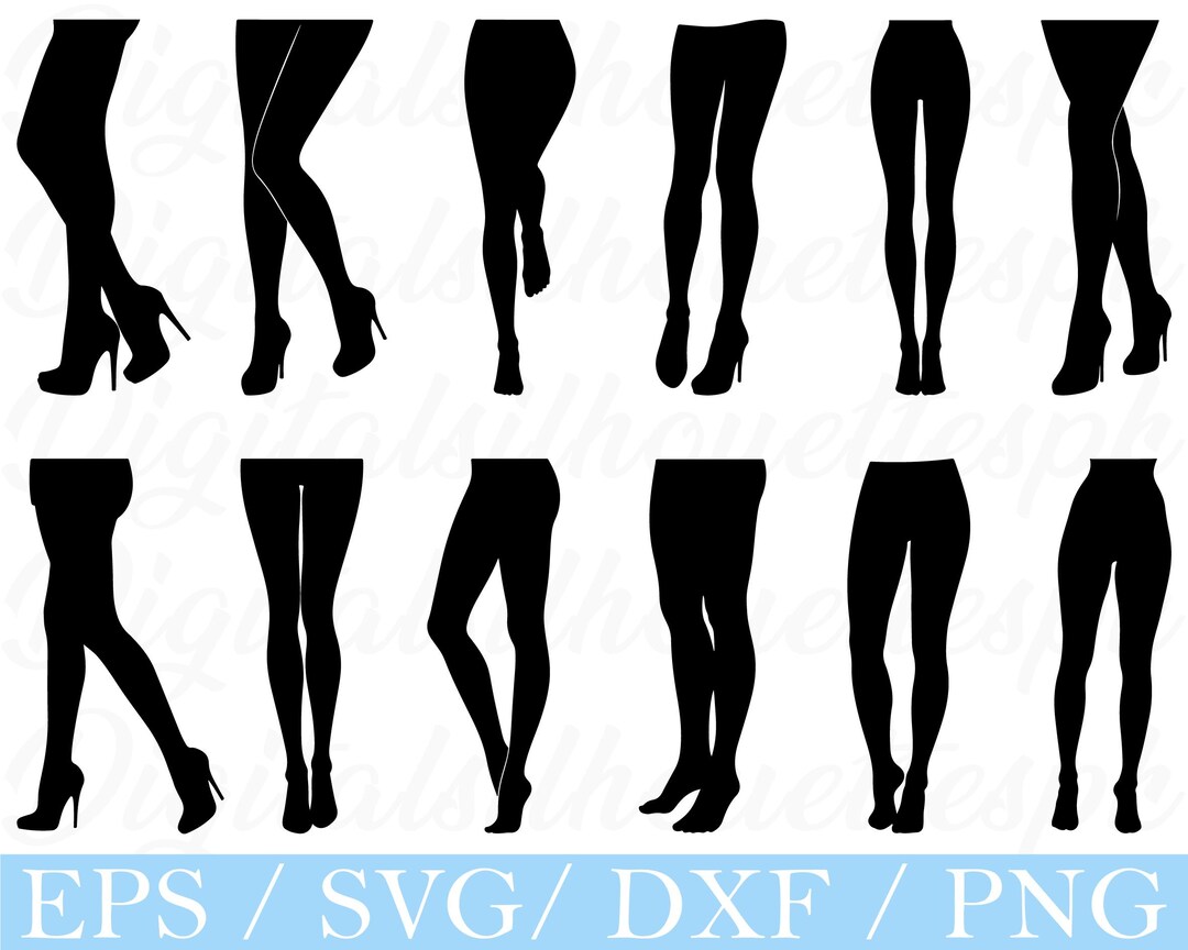 Female Model Legs Silhouette: SVG, DXF, PNG Files (digital Download) - Etsy