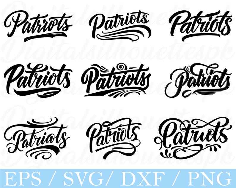 Patriots Typography Svg, Patriots Text Silhouette, Dxf, Png - Etsy