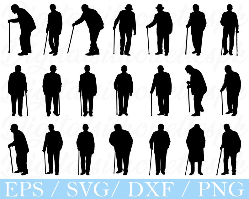 Old Man Svg, Old Man Silhouette, Dxf, Png - Etsy