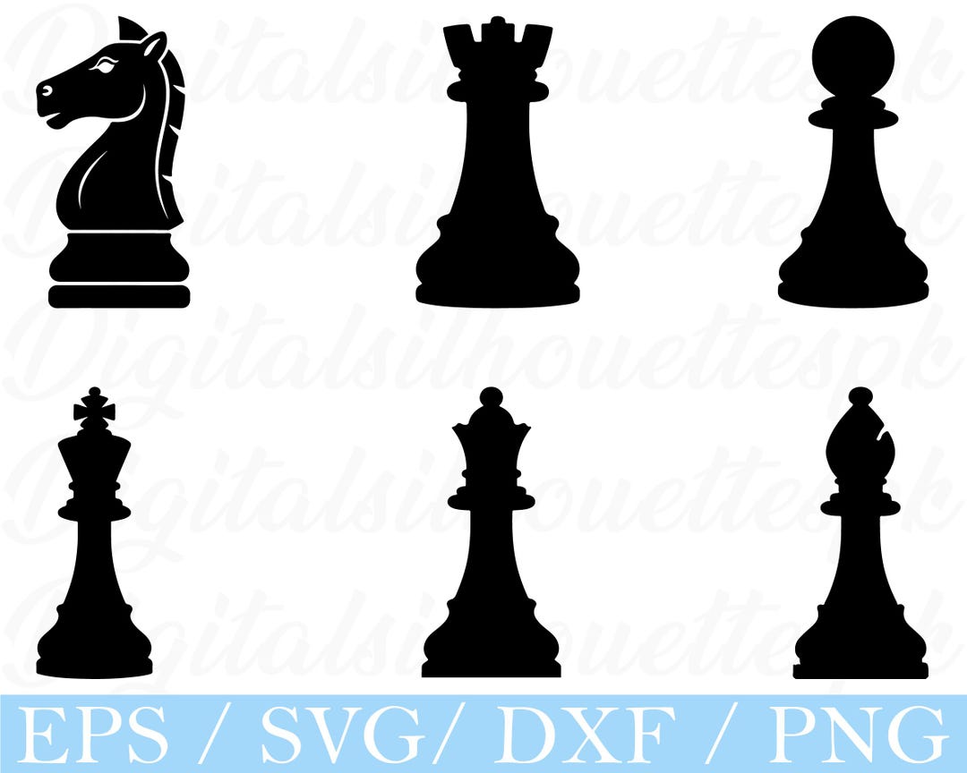 Chess Pieces Svg, Chess Pieces Silhouette, Dxf, Png - Etsy