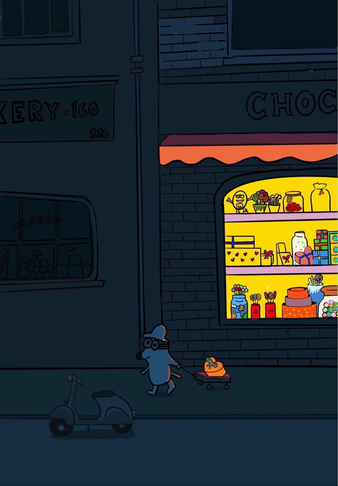 Atmospheric Digital Illustration – Story Scene With Character and Shop ...