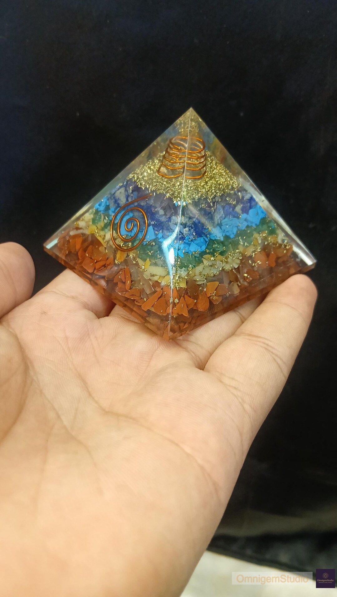 7 Chakra Orgonite Pyramid: Reiki Healing Crystal Energy Generator - Etsy UK