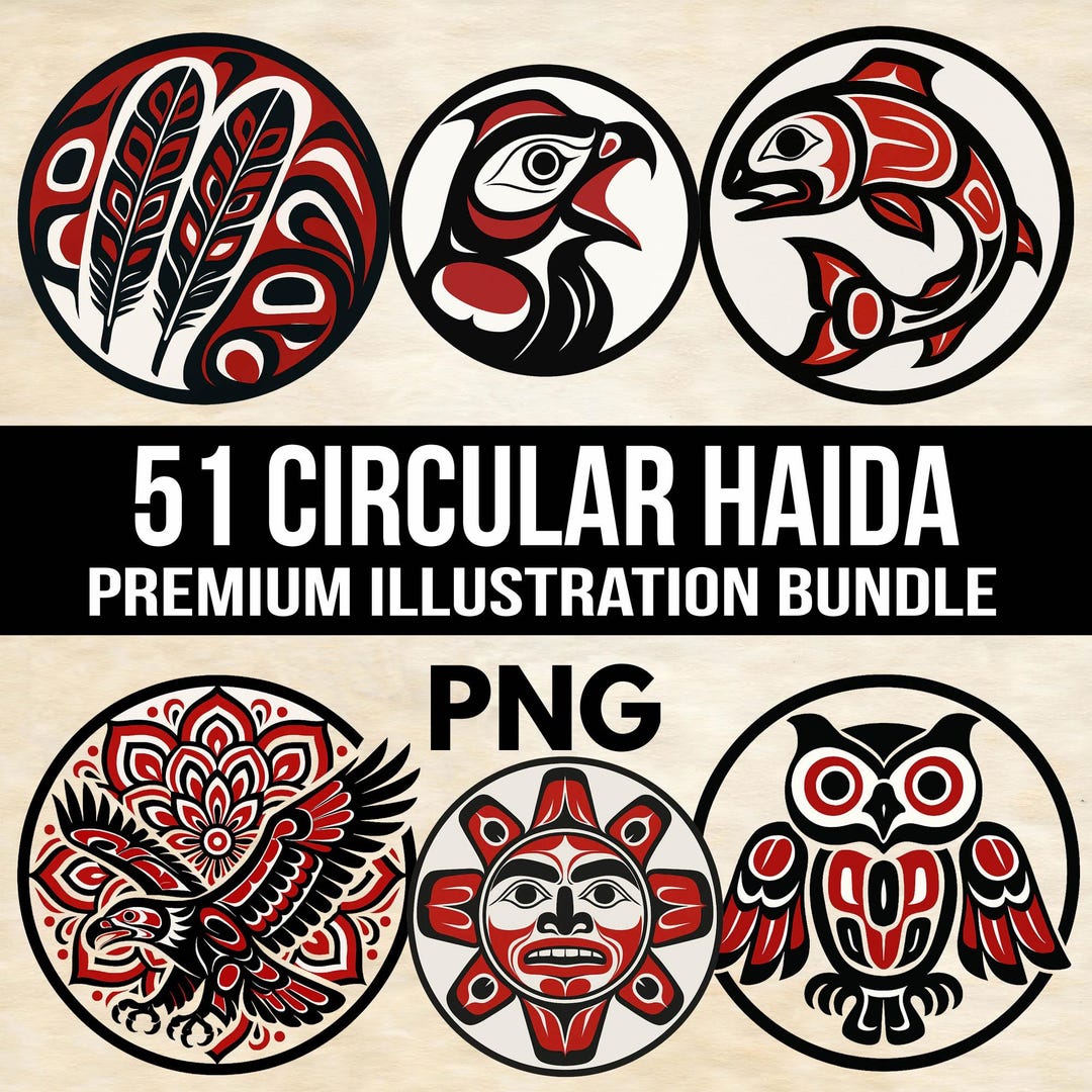 Haida-inspired Circular Designs | Digital Download Bundle | PNG Clipart ...