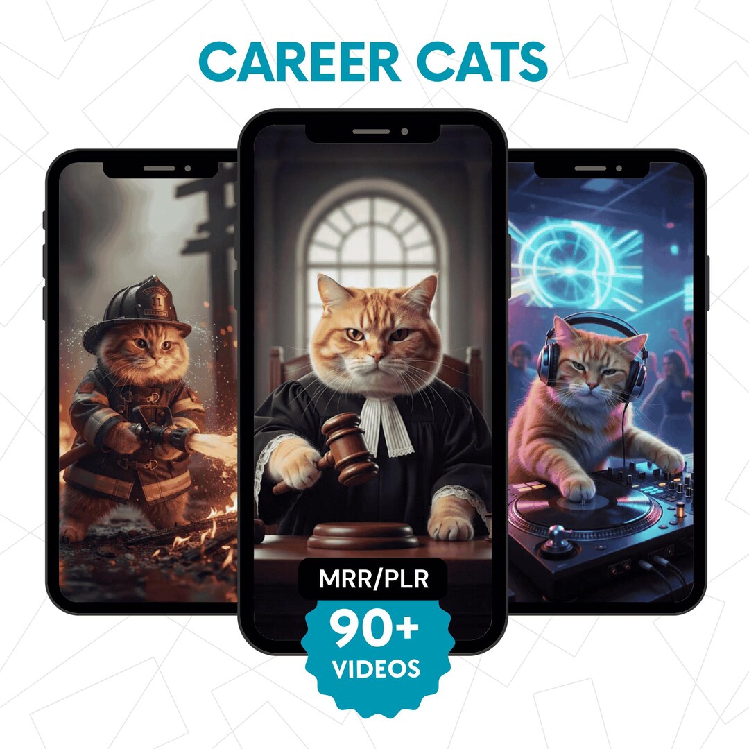 Animated Cats Careers Video Bundle: Reels & Tiktok (digital Download ...