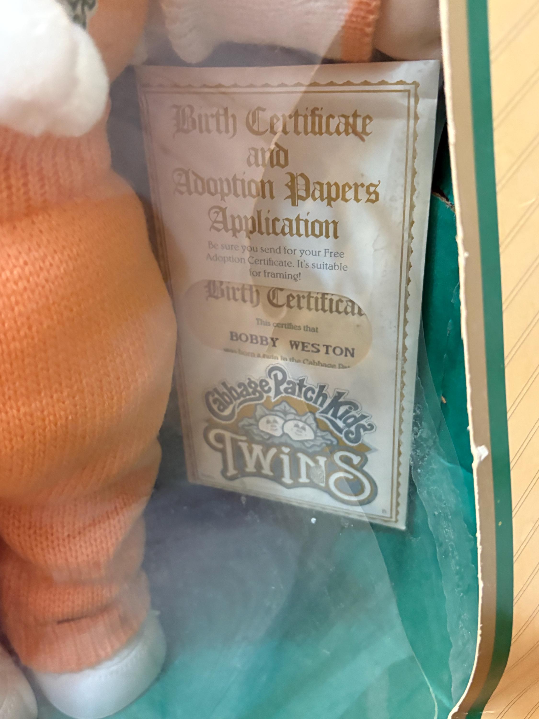 1985 Limited Edition Cabbage Patch Kids TWINS (boys) New in Box RARE ...